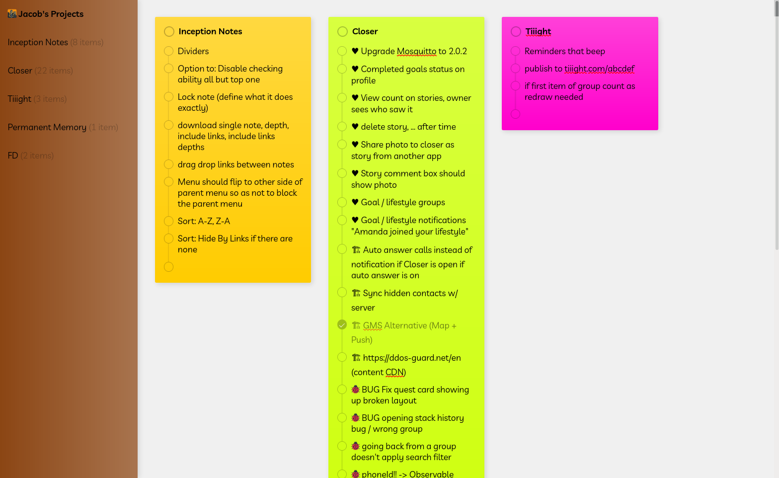 Inception Notes: Infinite personal notes | Product Hunt