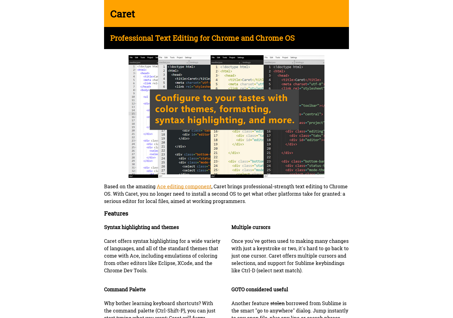 Caret: Code editor for ChromeOS | Product Hunt