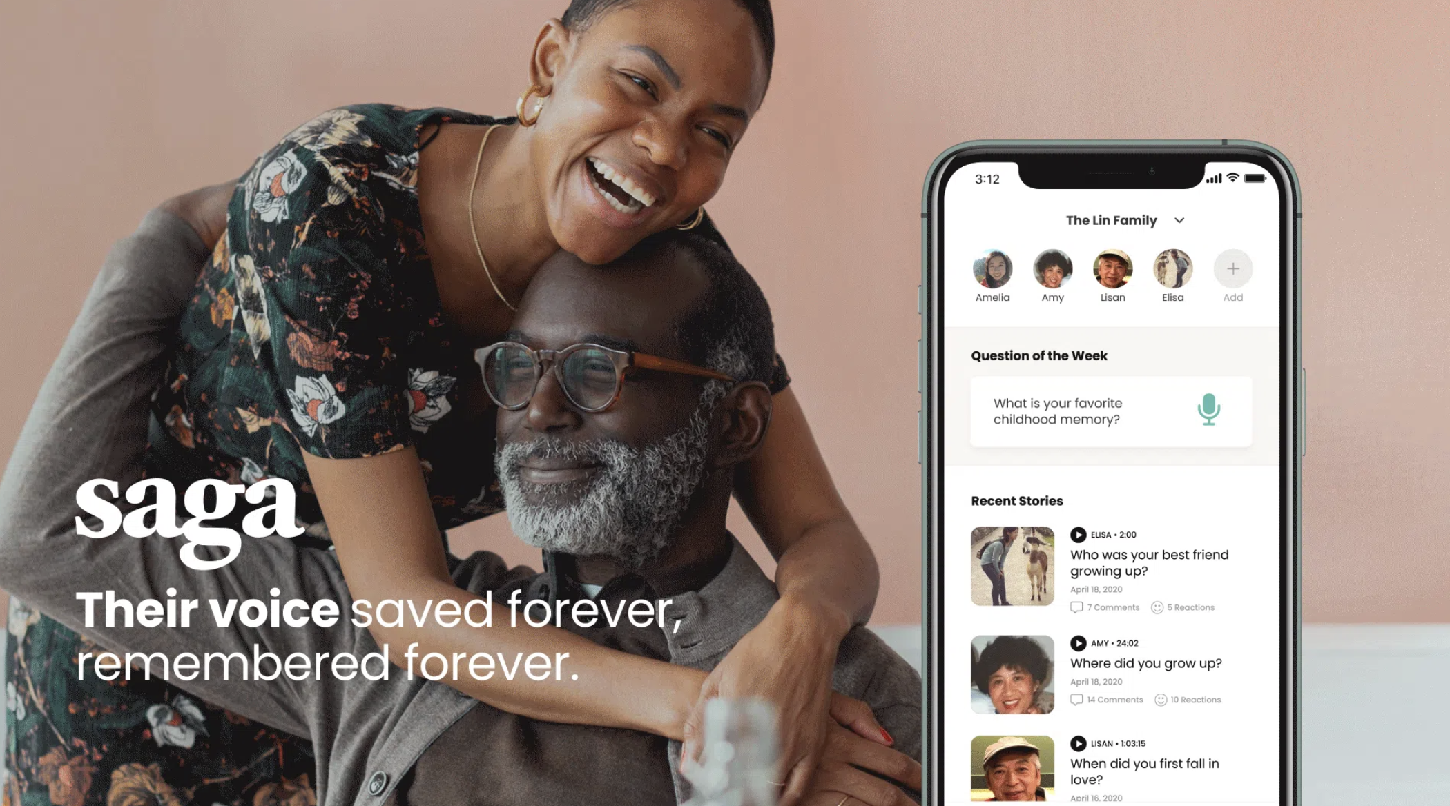 Saga: Save Family Memories: Save family memories on audio | Product Hunt