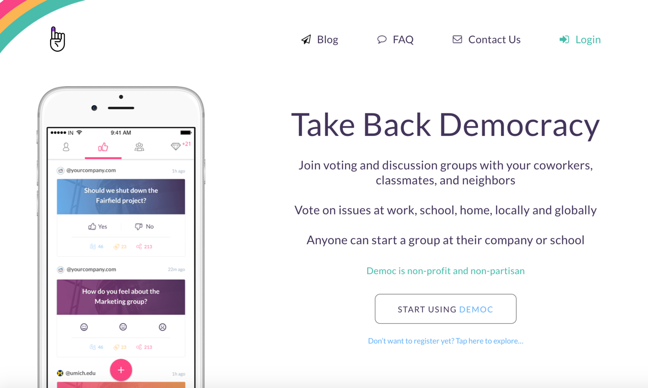 Democ: Anonymous voting at work, school, and play | Product Hunt