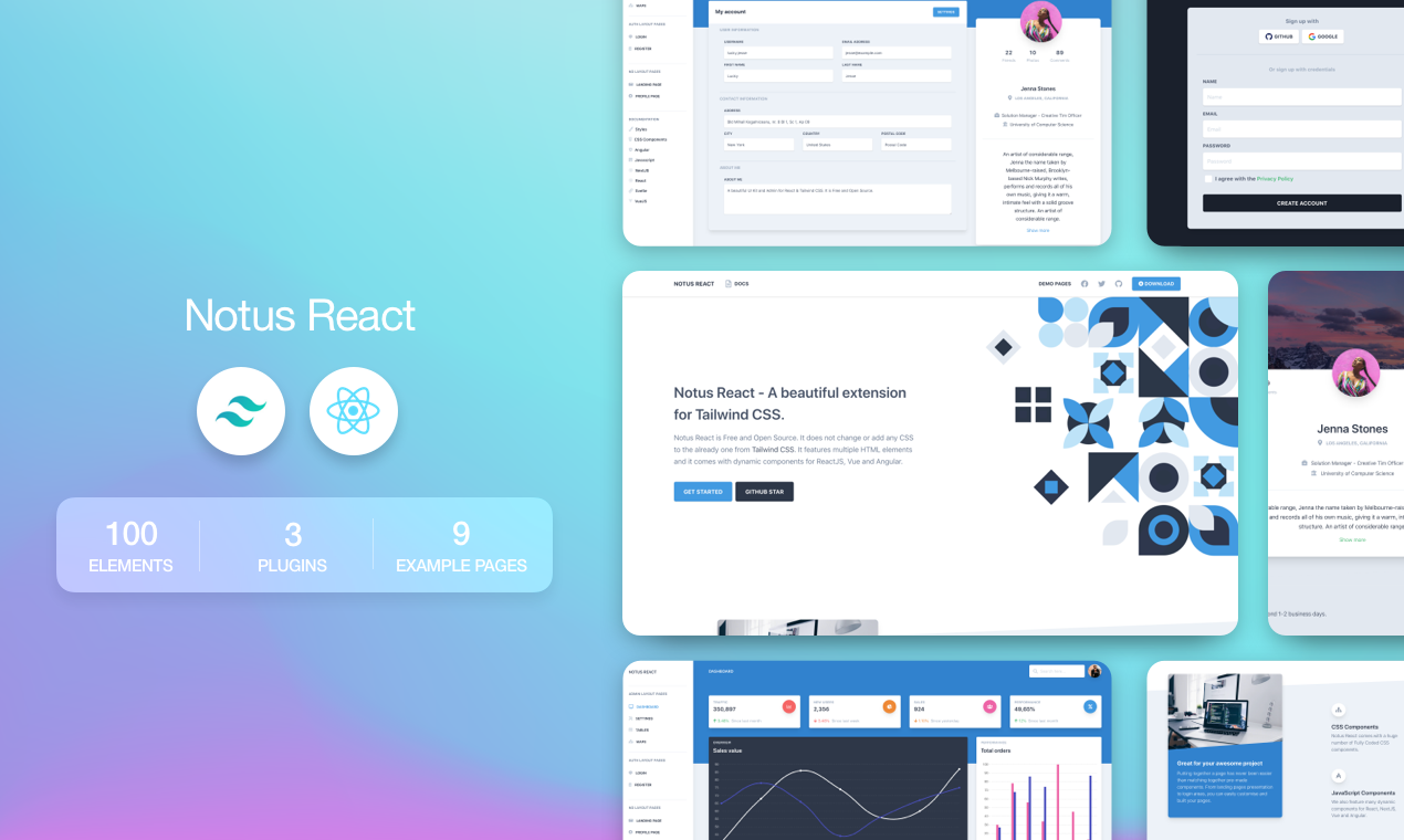 Notus Free Tailwind Css Ui Kits And Admins Product Hunt