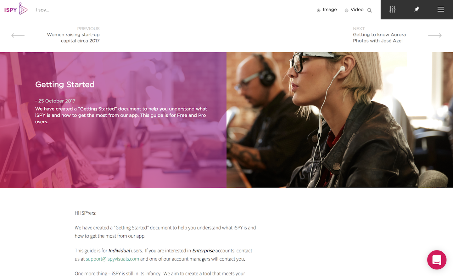 iSPY Visuals: Find the world’s best licensable visual content. | Product Hunt