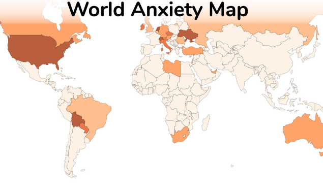 World Anxiety Map: The first interactive map to show anxiety levels per ...