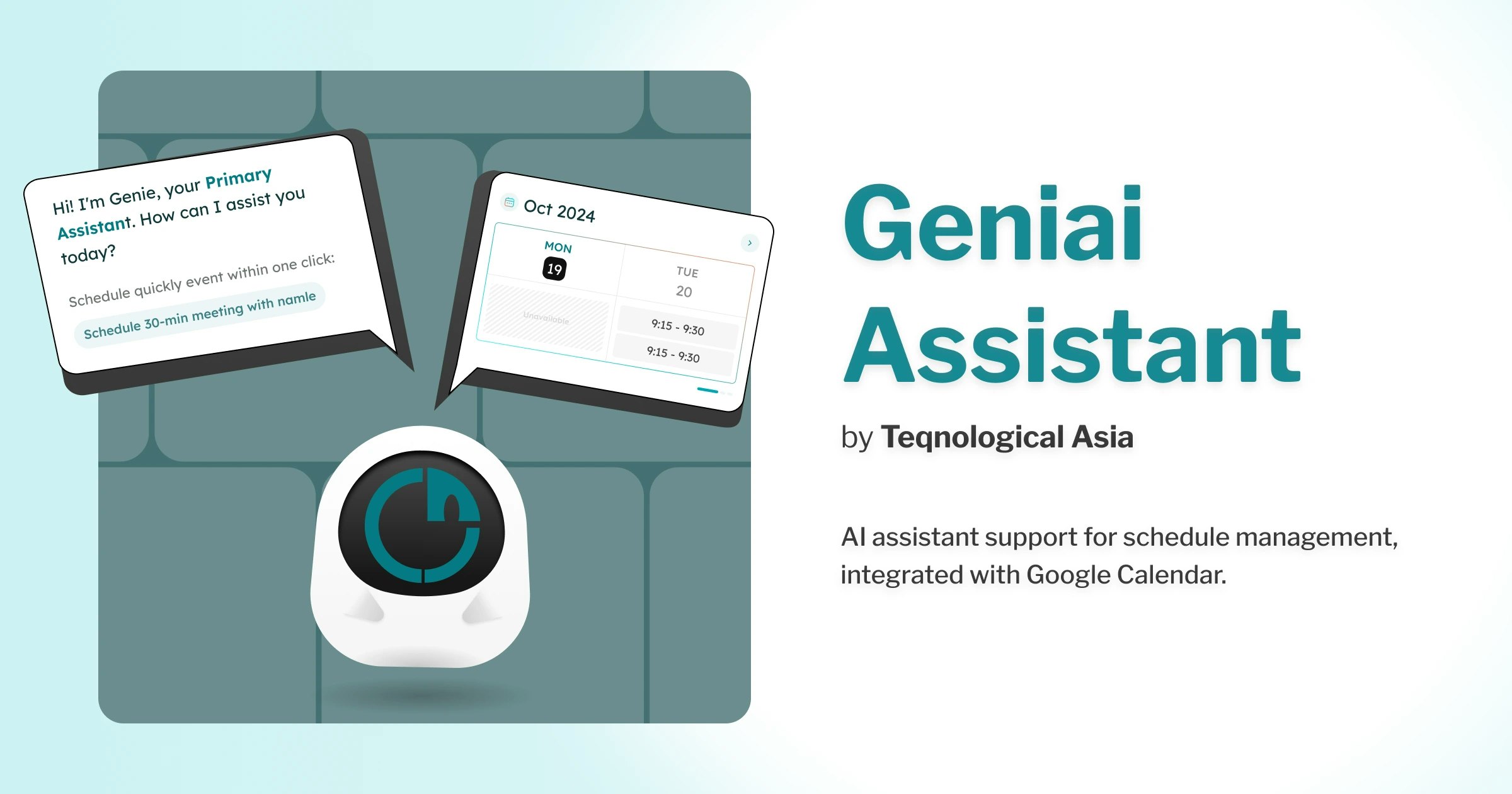 An AI chatbot, scheduling meeting, saving your time and more | Geniai ...