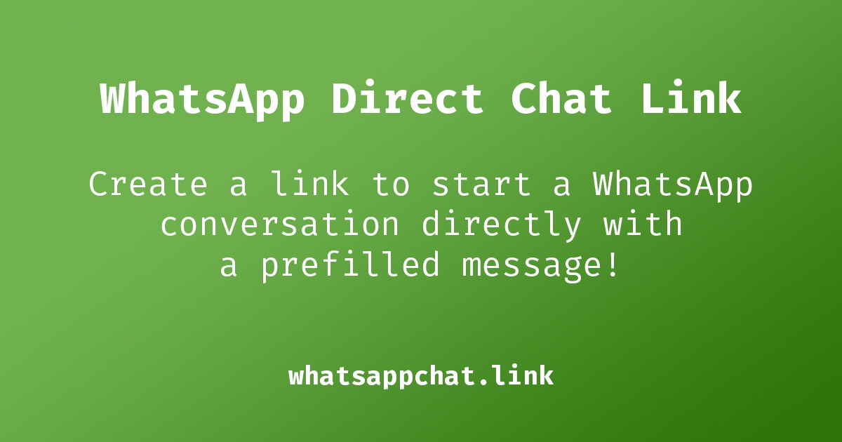 WhatsApp Direct Chat Link - Product Information, Latest Updates, and ...