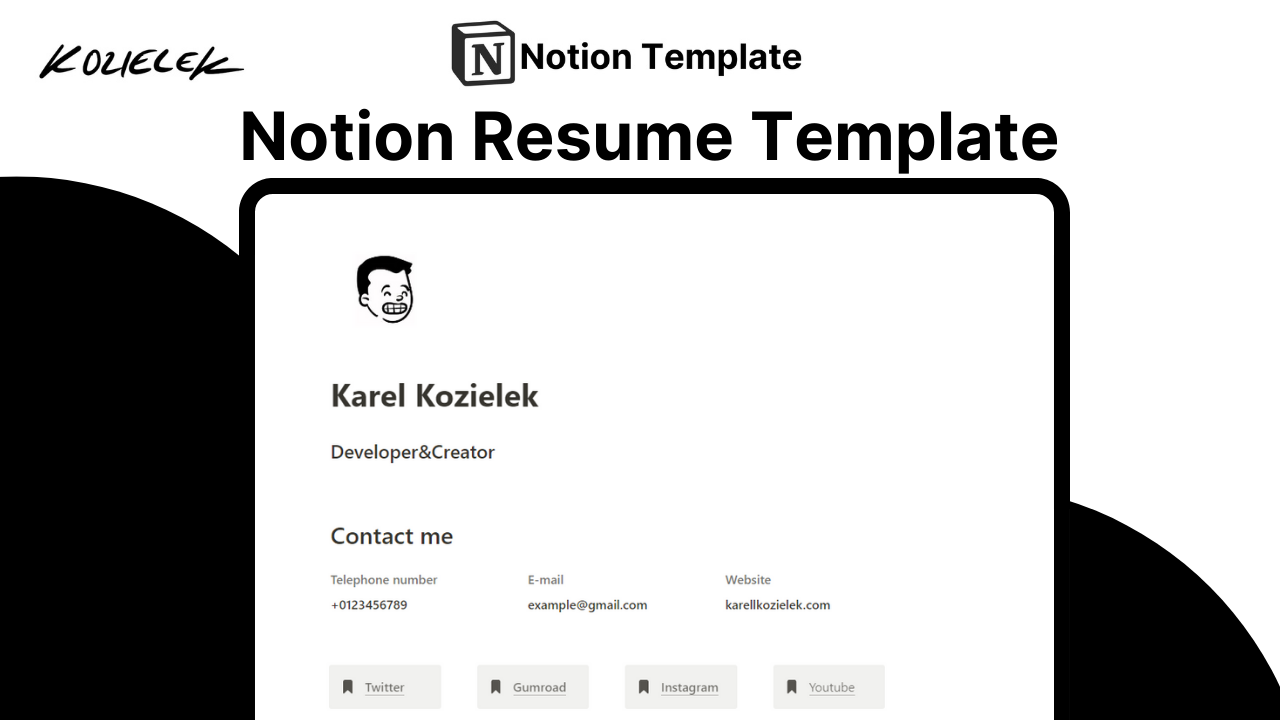 Notion Resume Template: Curriculum vitae (CV) in two clicks. | Product Hunt