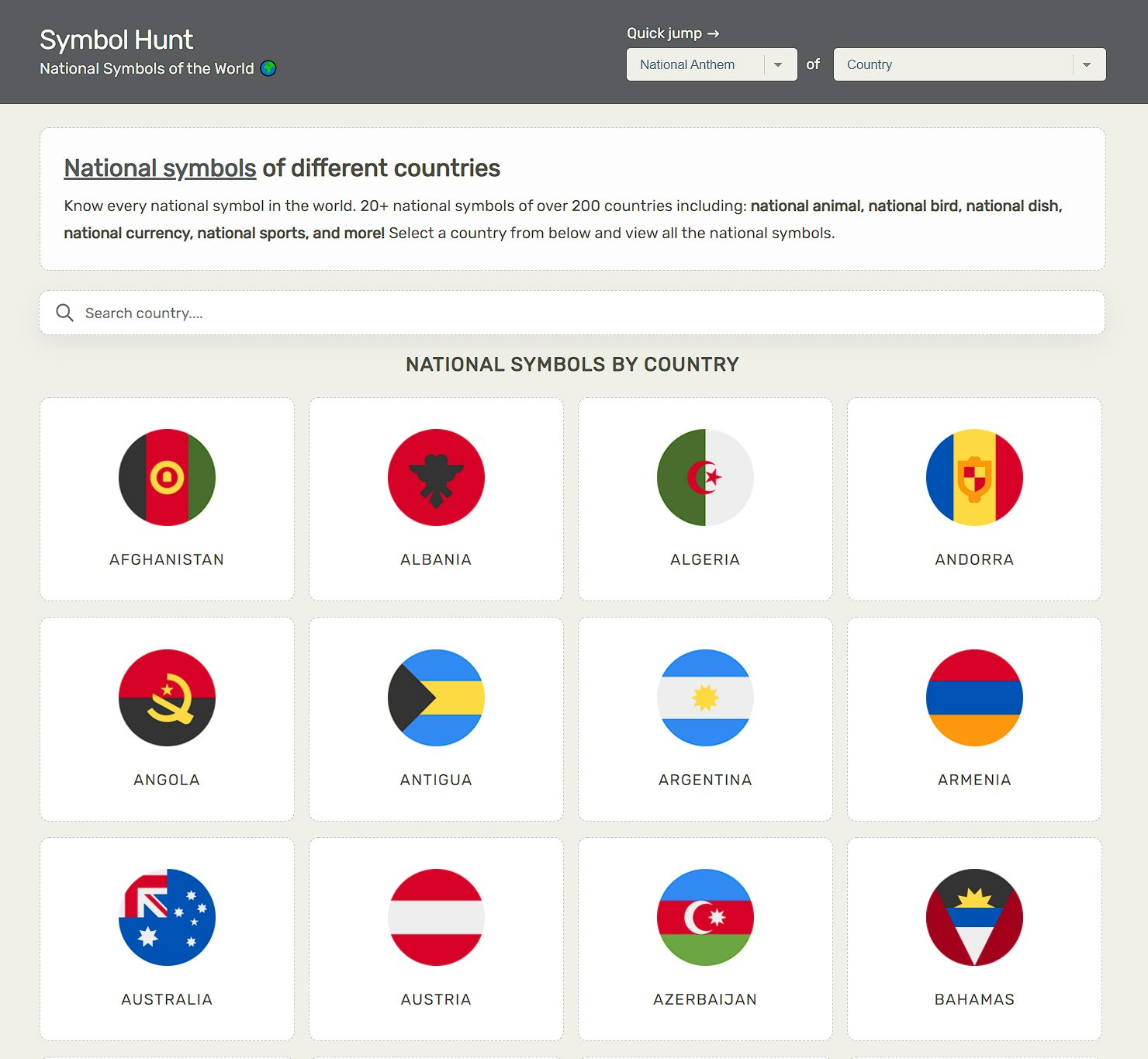 Symbol Hunt: National symbols of the world 🌍 | Product Hunt
