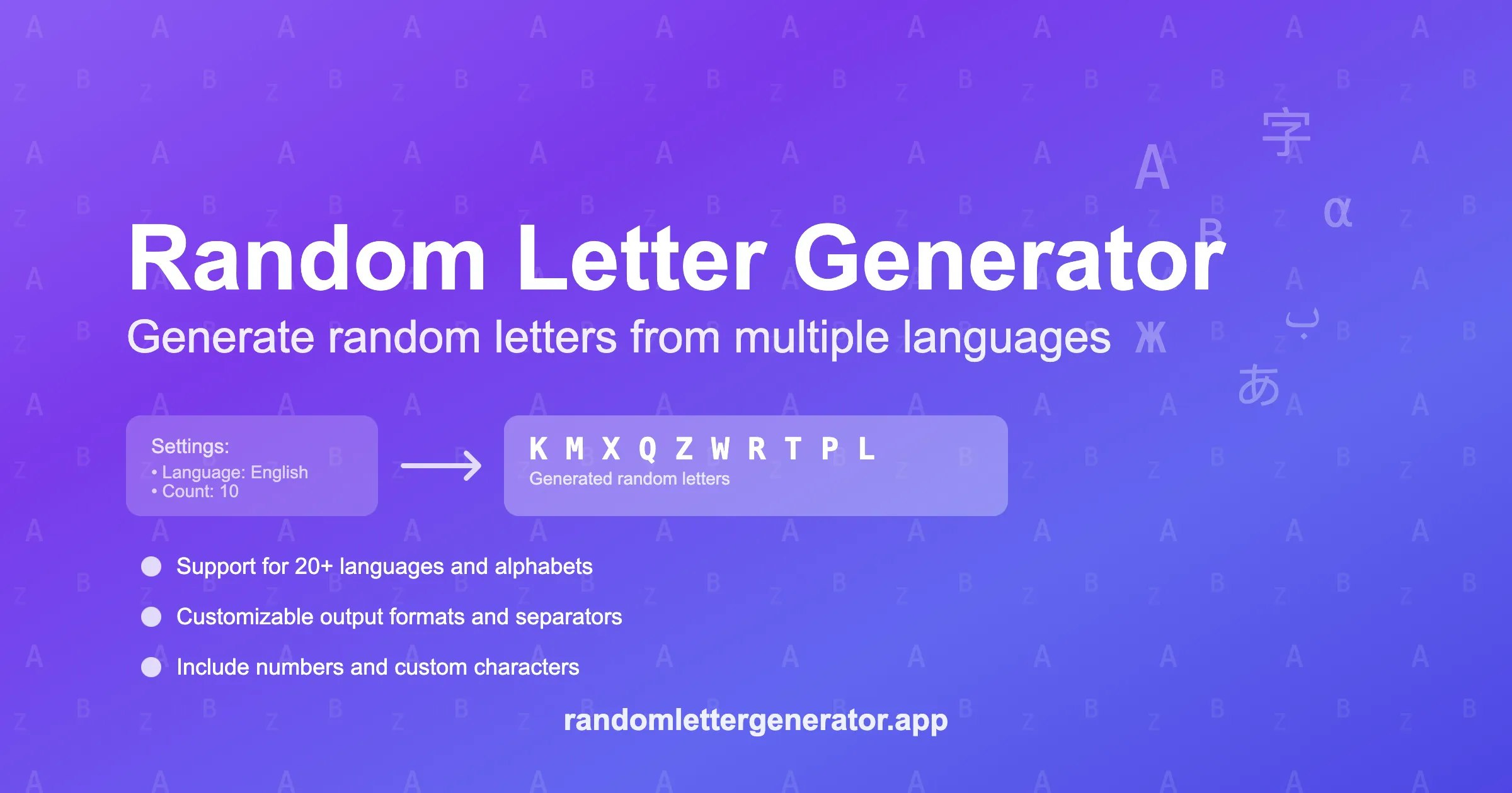 Random Letter Generator: Generate random letters from multiple ...
