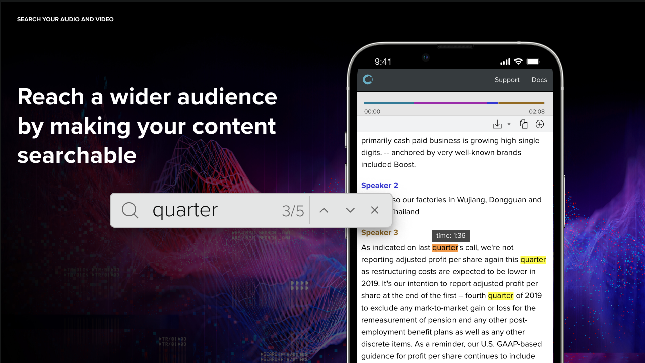 Kensho Scribe Transcription: Reach 50% more people with easy audio transcription | Product Hunt