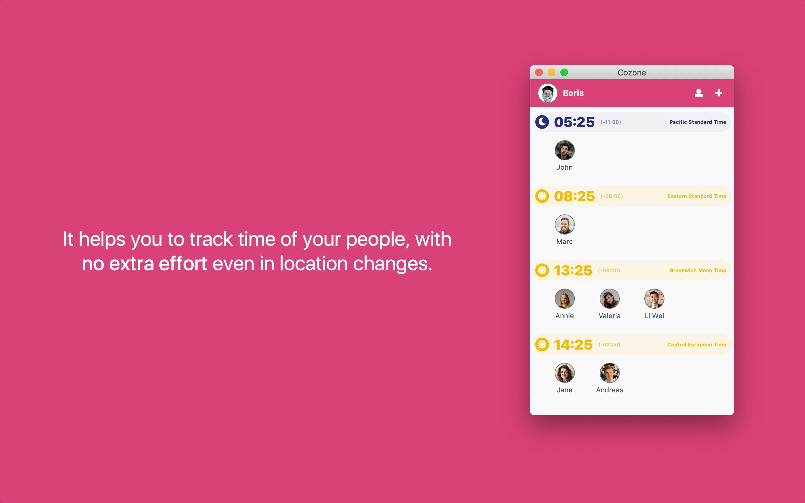 Cozone: helps you to track time zones of your people. | Product Hunt