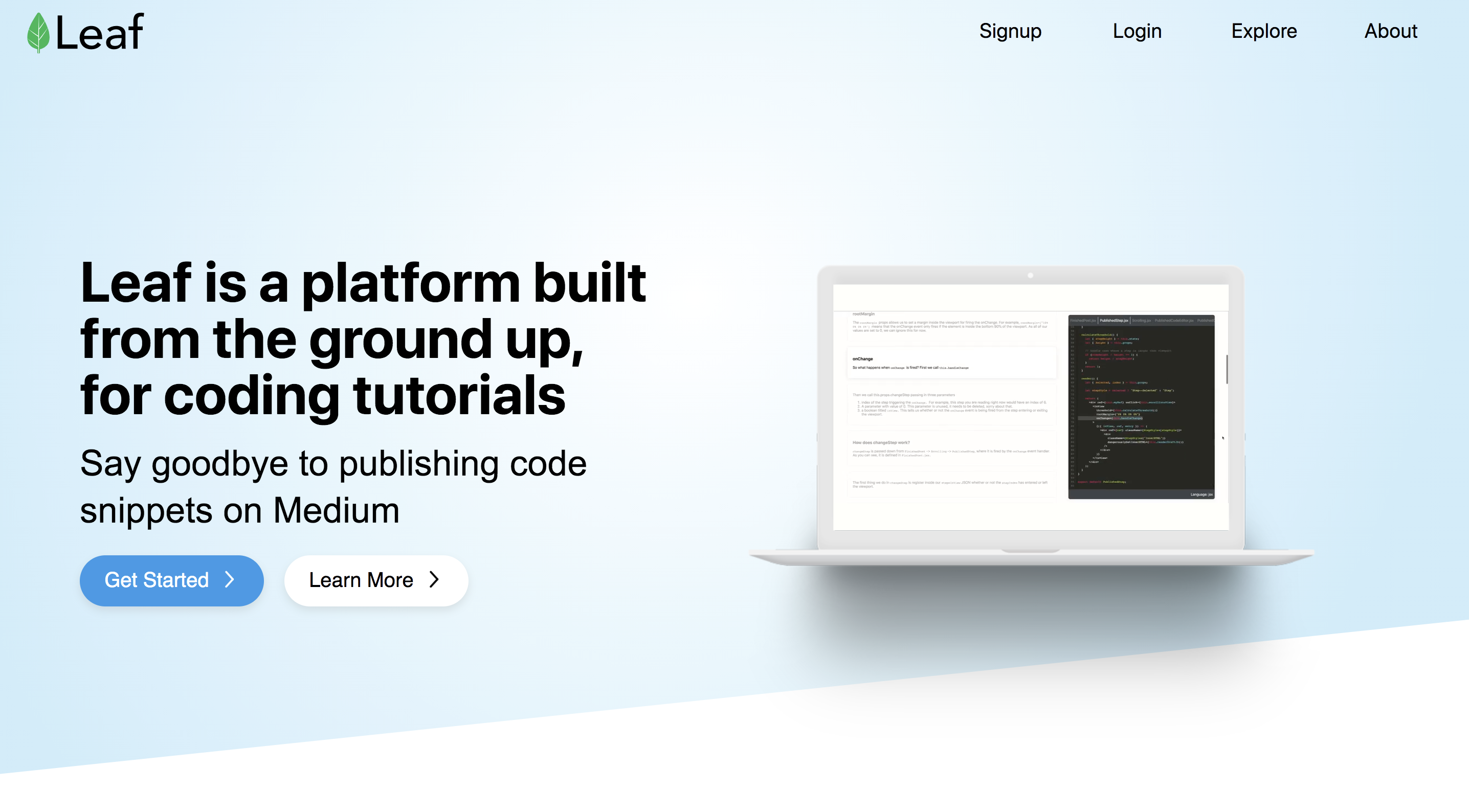 Leaf: Author interactive coding tutorials | Product Hunt