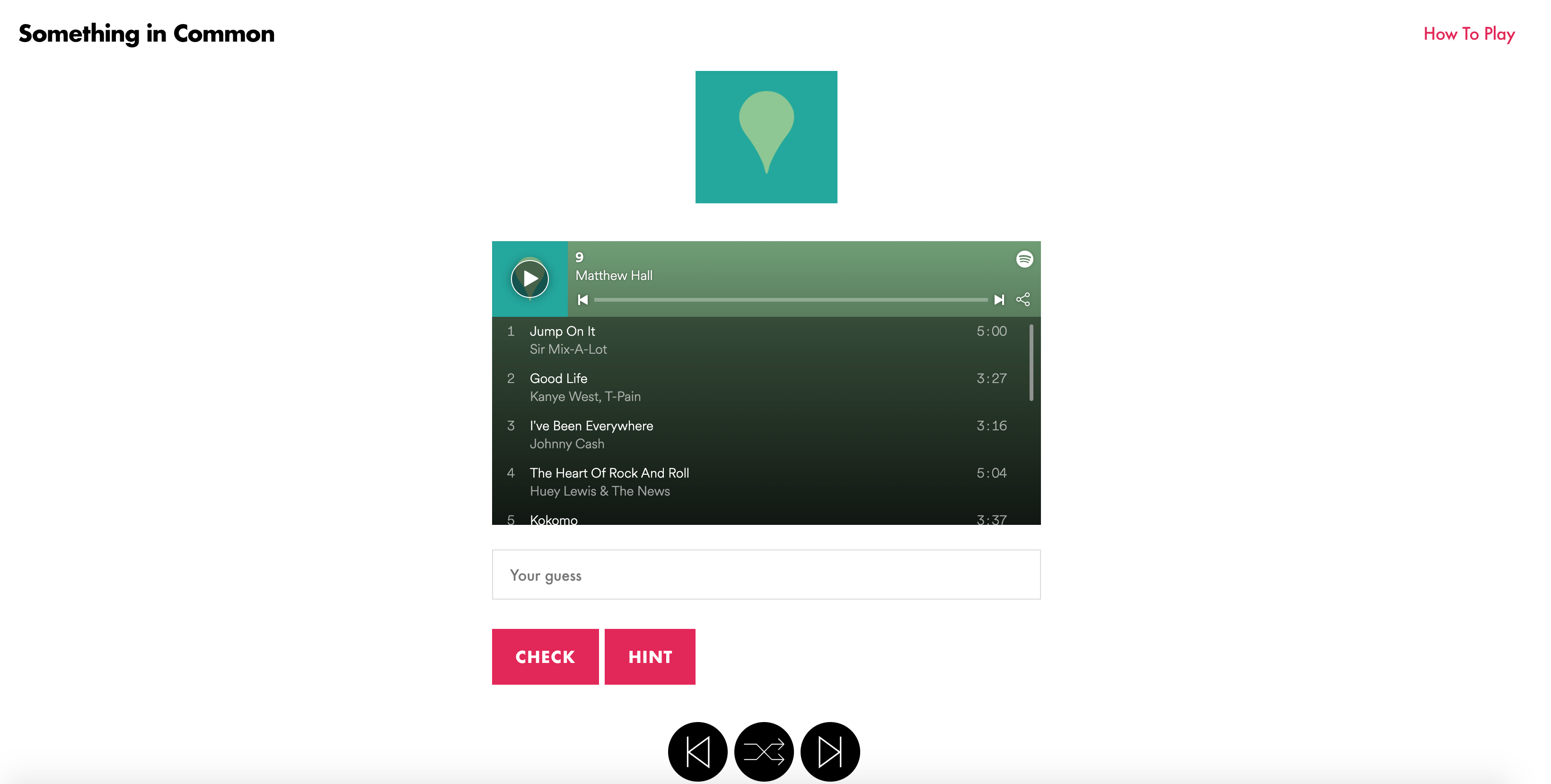 Something In Common - The playlist game | Product Hunt