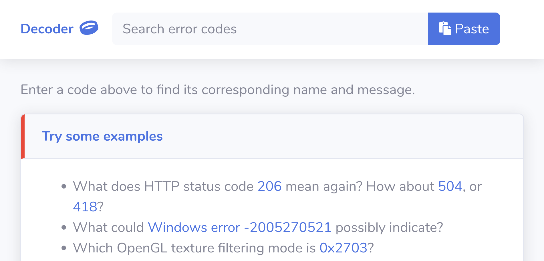 Decoder: Instantly decode error and status codes | Product Hunt