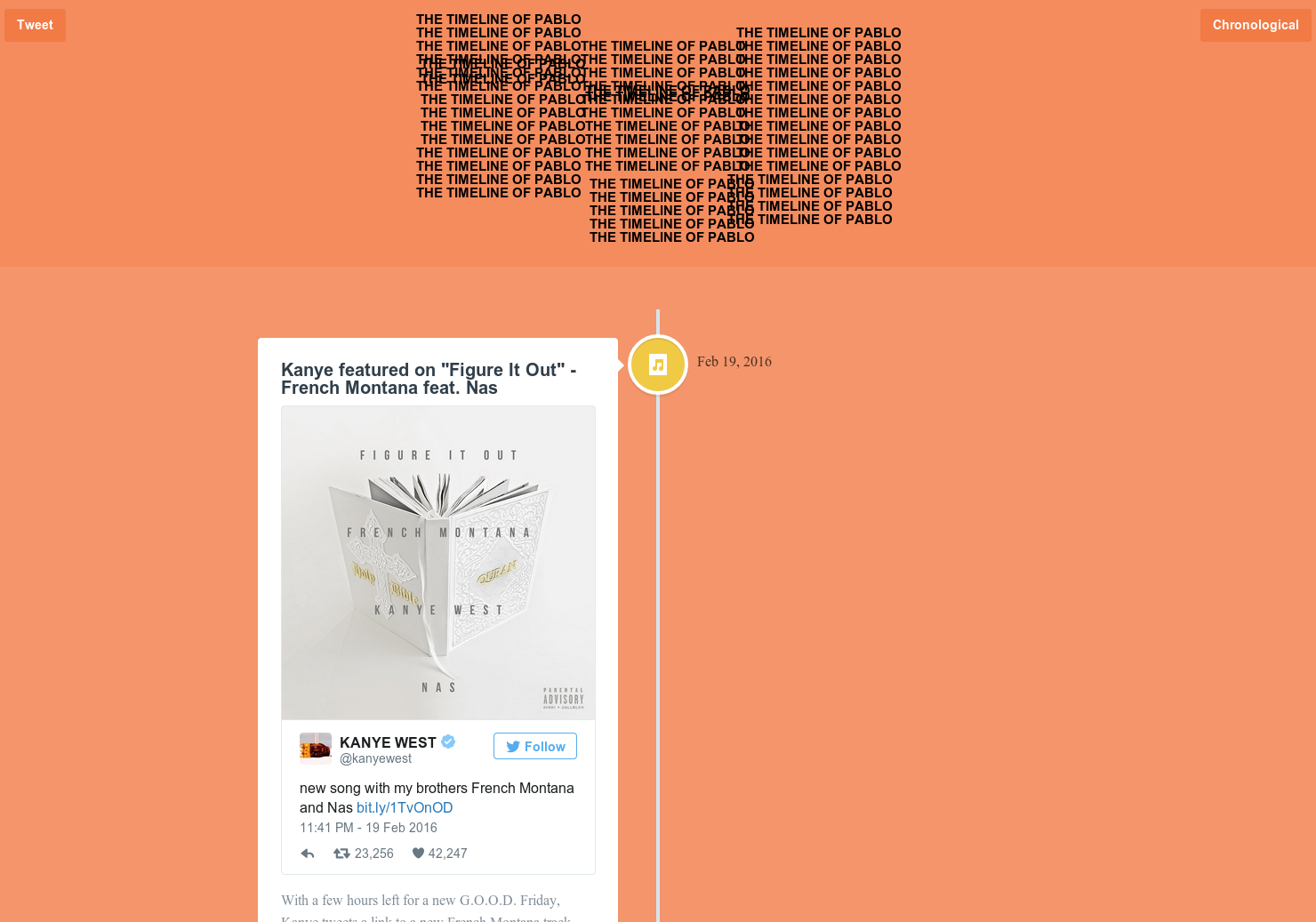 The Timeline Of Pablo - Product Information, Latest Updates, and ...