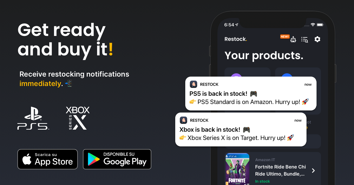 Restock: Receive a notification when PS5 or Xbox X|S is back in stock ...
