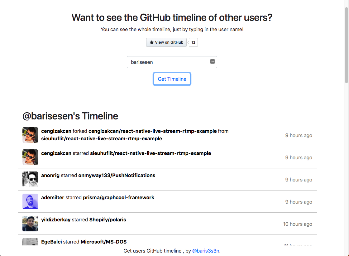 Stalk your boss timeline on Github: Want to see the GitHub timeline of other users? | Product Hunt