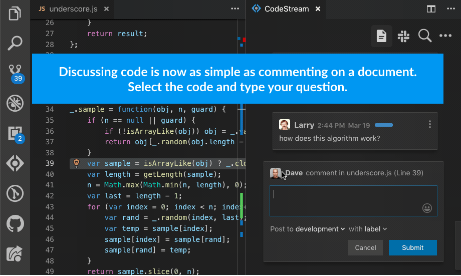 CodeStream - Discuss, review, and understand code from inside your IDE ...