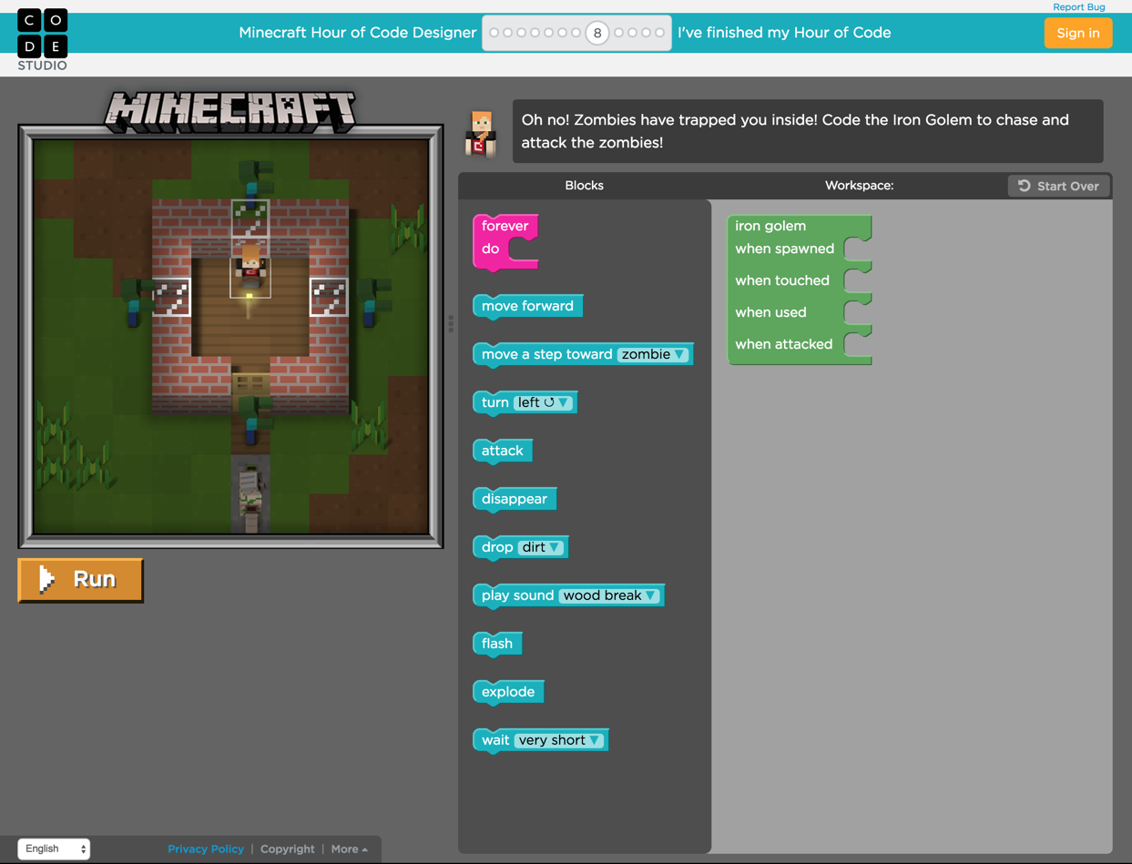 Minecraft Designer - Hour of Code - Program animals and other Minecraft ...