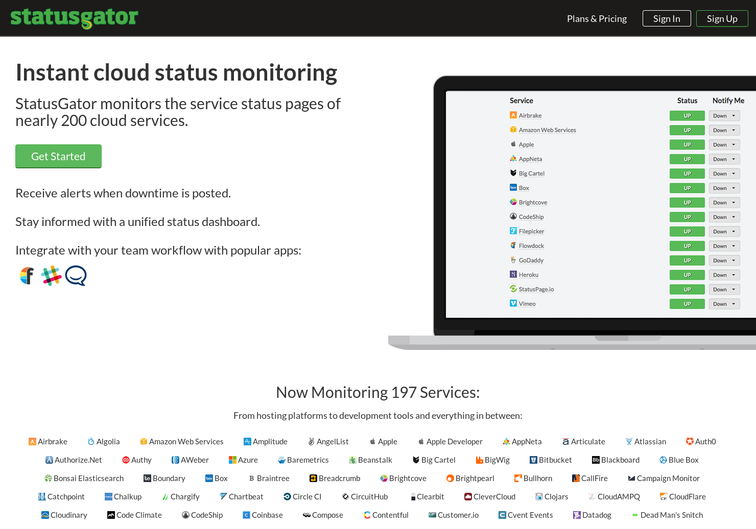StatusGator: Monitor all your cloud services | Product Hunt