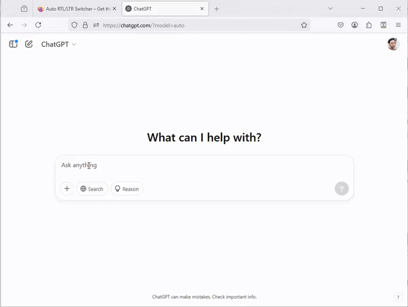Auto RTL/LTR Switcher: Auto-adjusts text direction based on input ...
