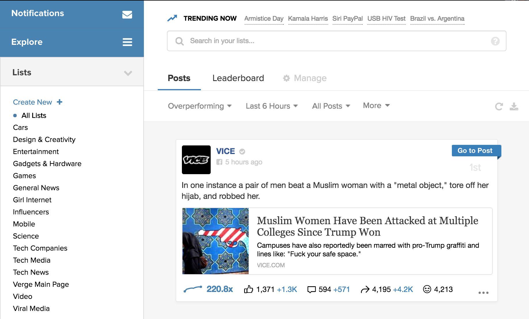 crowdtangle: Keep track of what’s happening on social media | Product Hunt