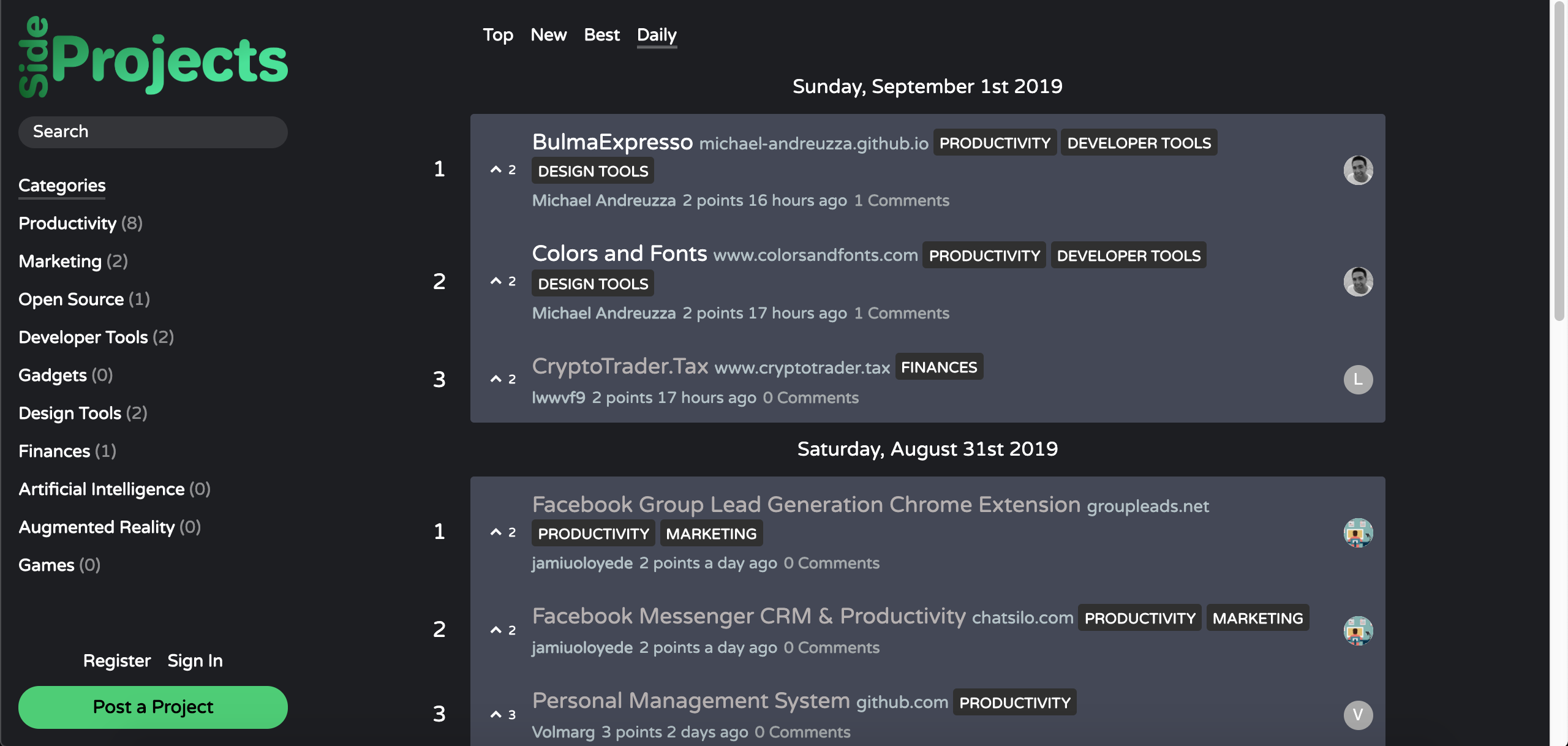 SideProjects : p/sideprojects | Product Hunt