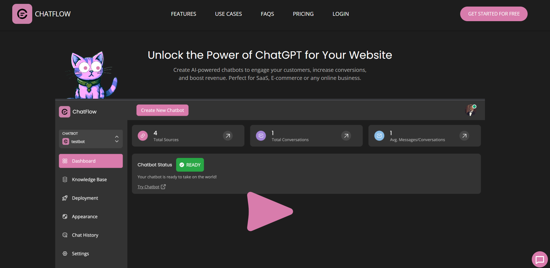 ChatFlow: Unlock the Power of Custom ChatGPT for Your Website | Product Hunt