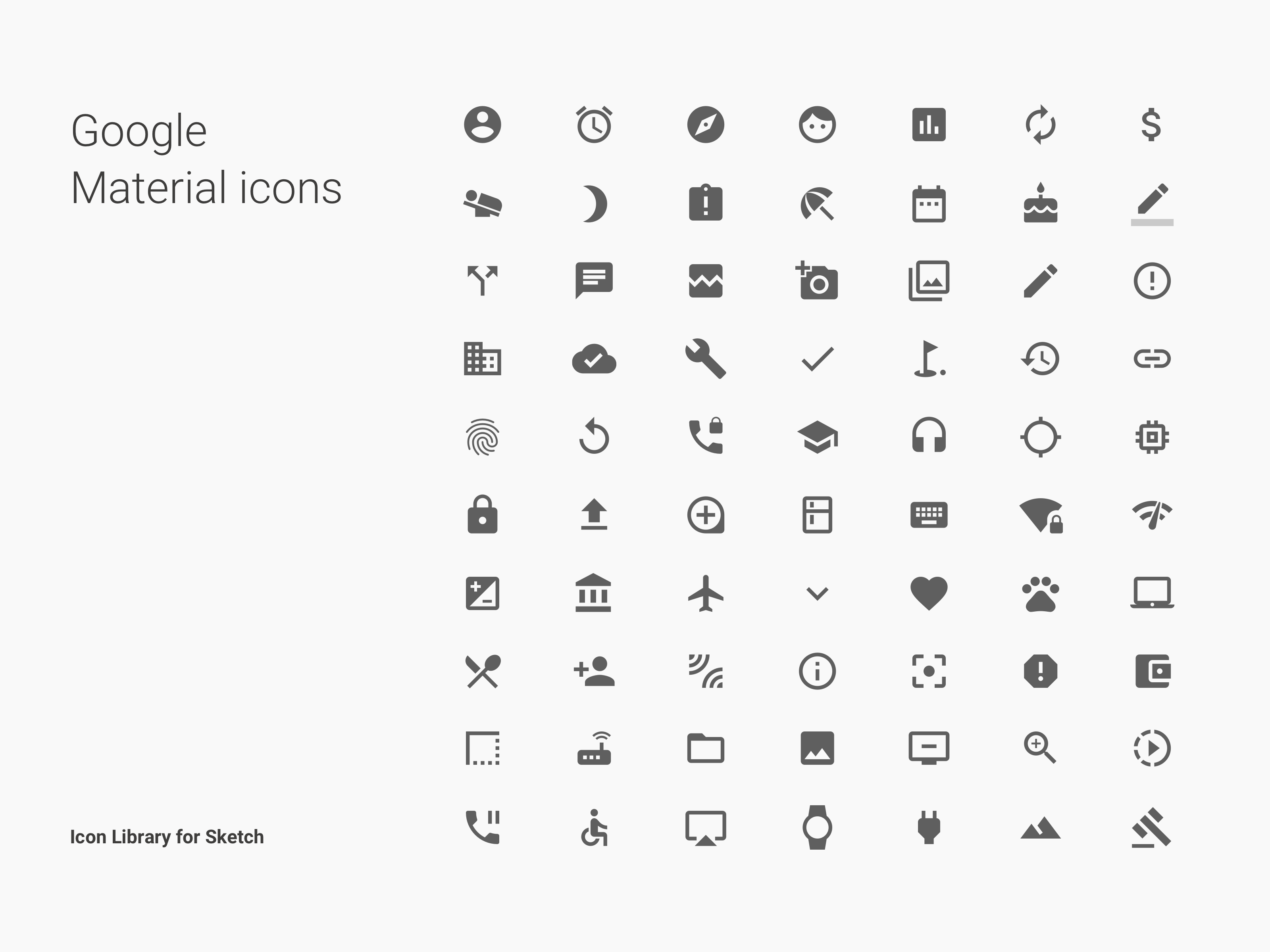 Google Material Icons – Library for Sketch - Product Information ...