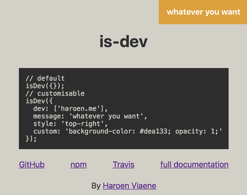 is-dev: Check if you're on a development version or the live version ...