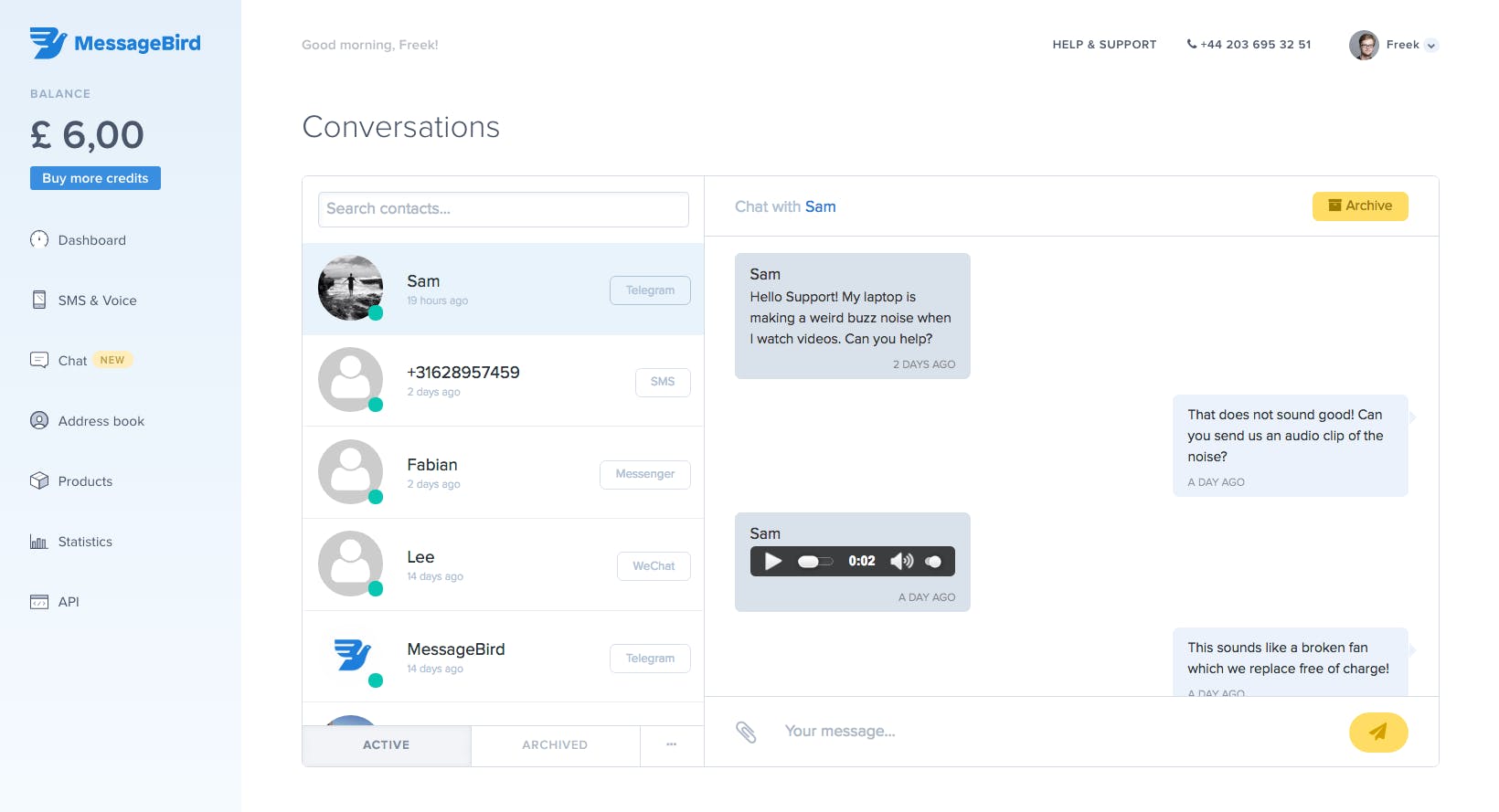 Messagebird Chat Api Connect With Your Customers Through Different Messaging Apps Product Hunt