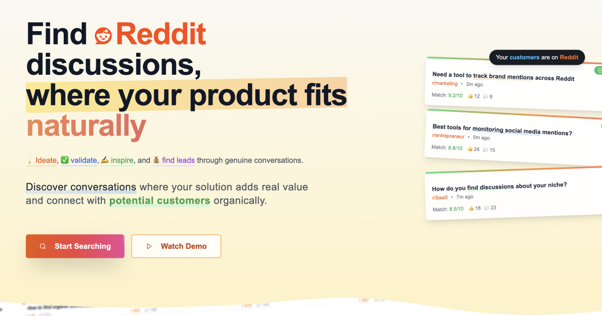 mention.click: Ideate, validate and find leads through Reddit ...
