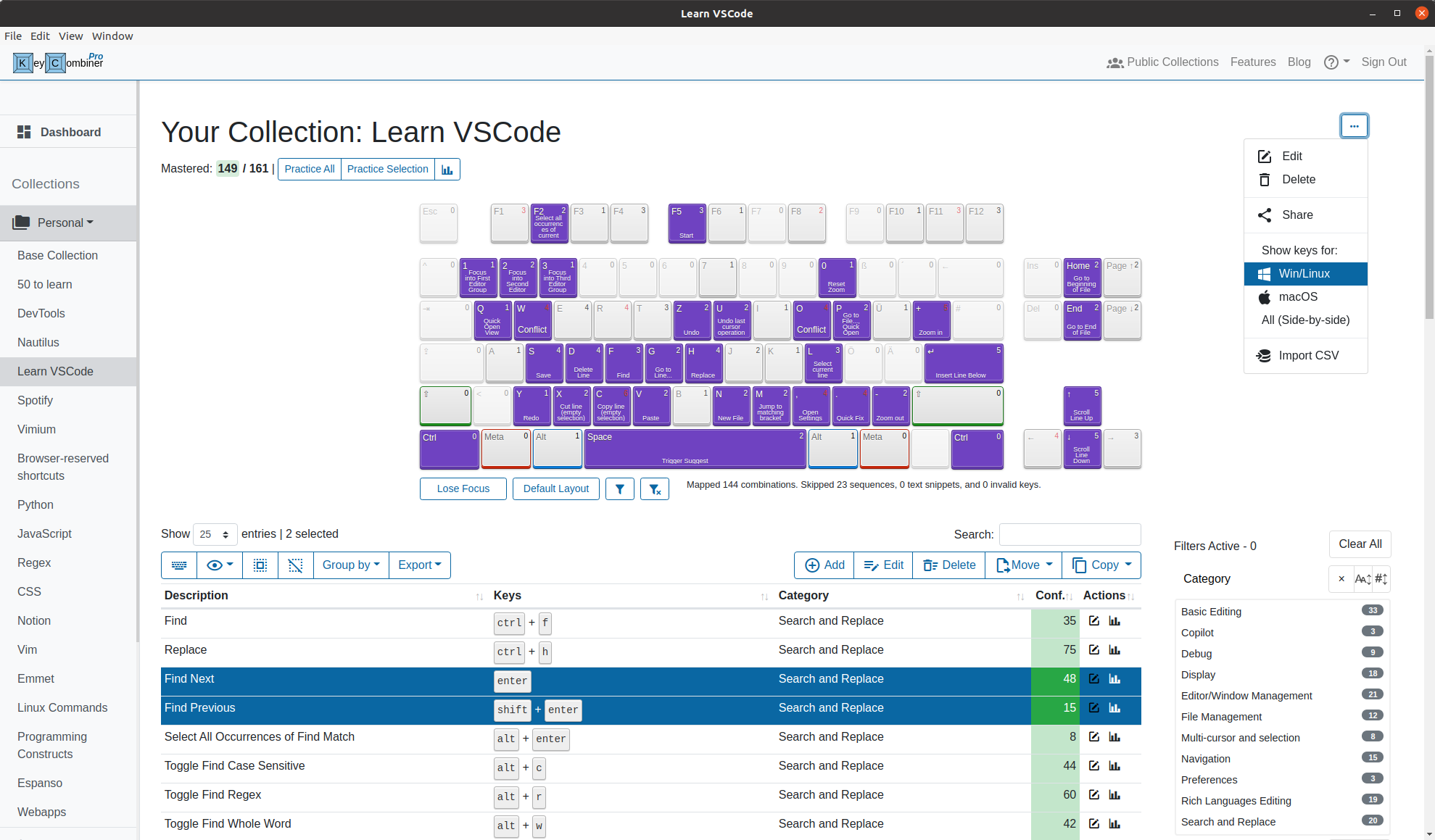 KeyCombiner: Organize, learn and instantly look up keyboard shortcuts ...