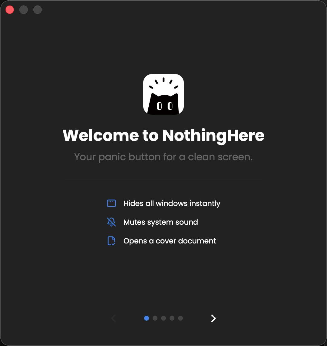 NothingHere: A MacOS panic button where one key press cleans your ...
