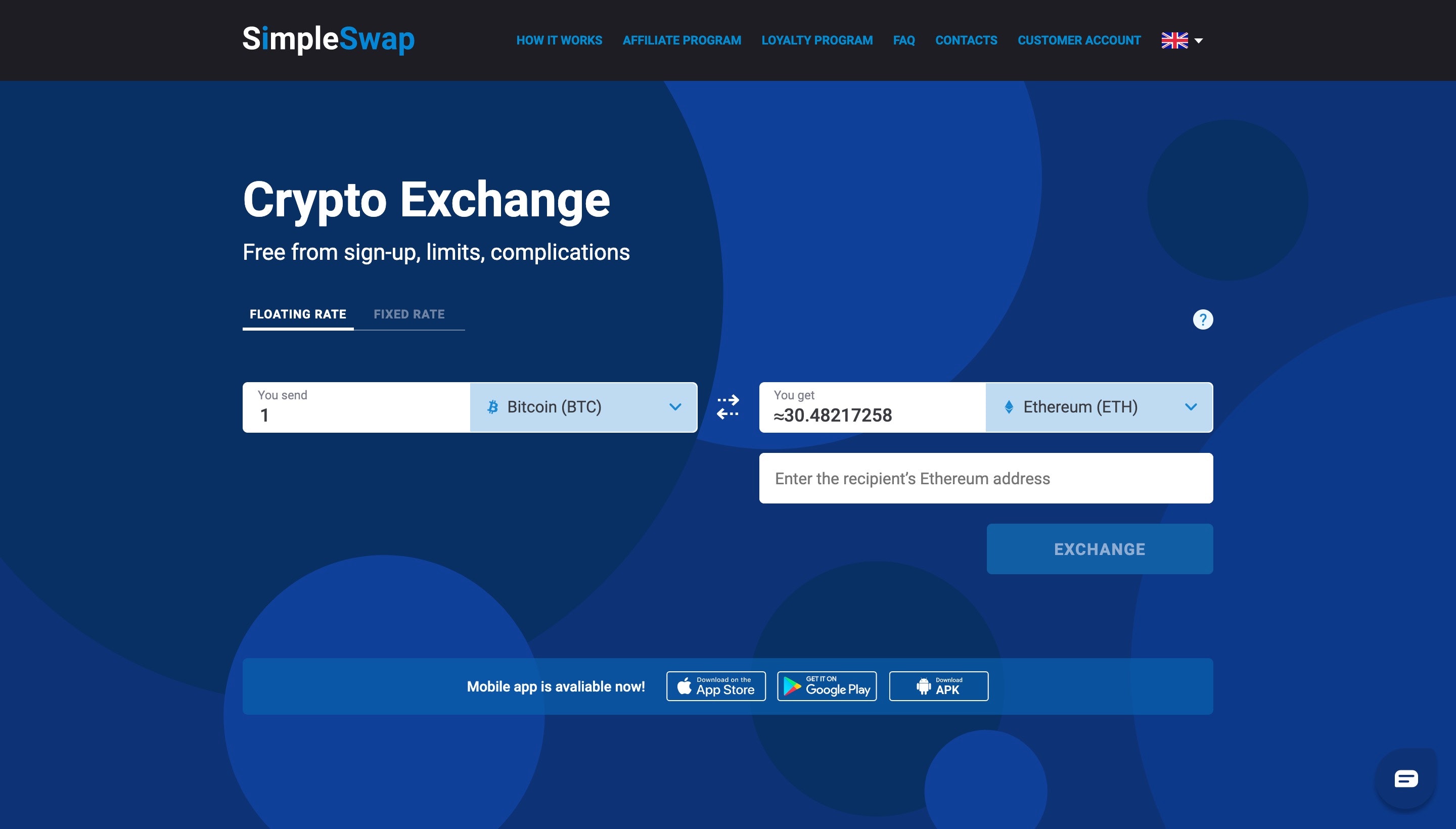 SimpleSwap - Easy way to swap Bitcoin & Altcoins | Product Hunt