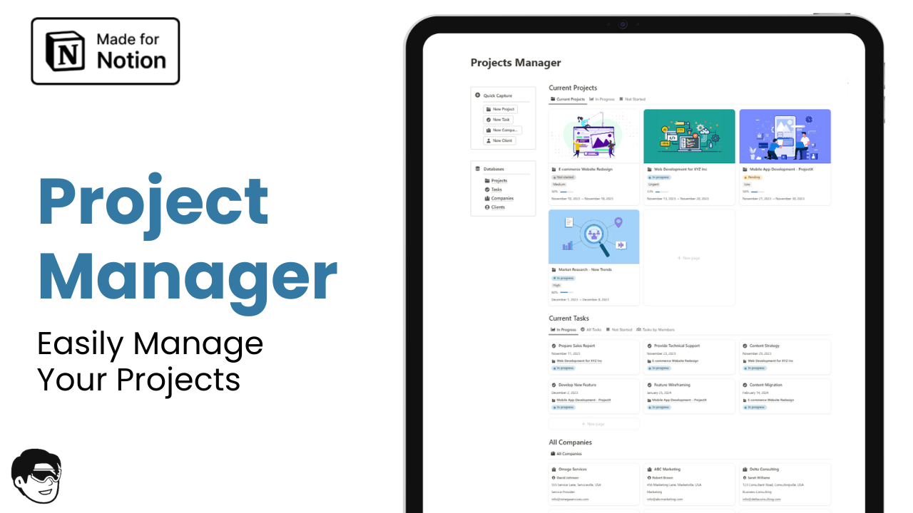 Projects Manager: Boost Your Work with Our Notion Project Manager Template! | Product Hunt
