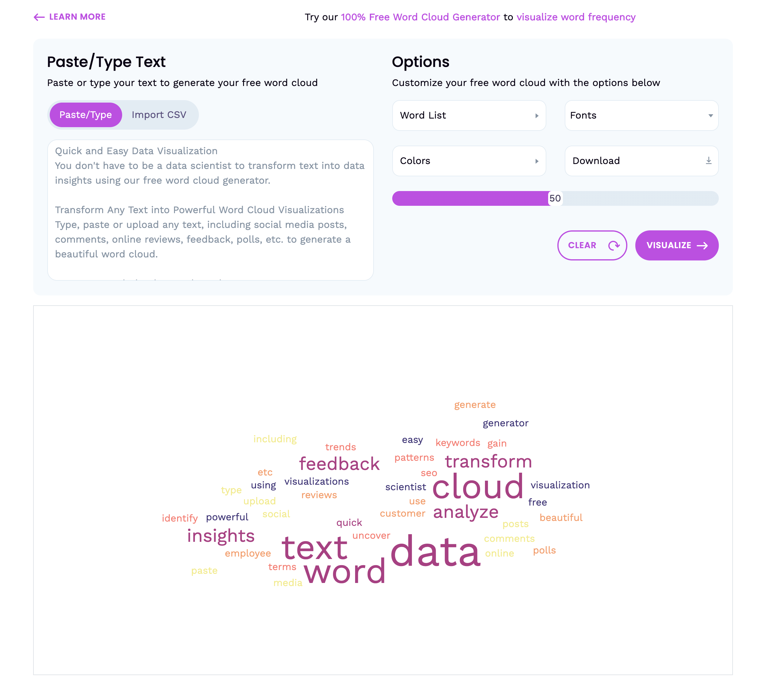 Free Word Cloud Generator - Free tool to visualize and surface words ...