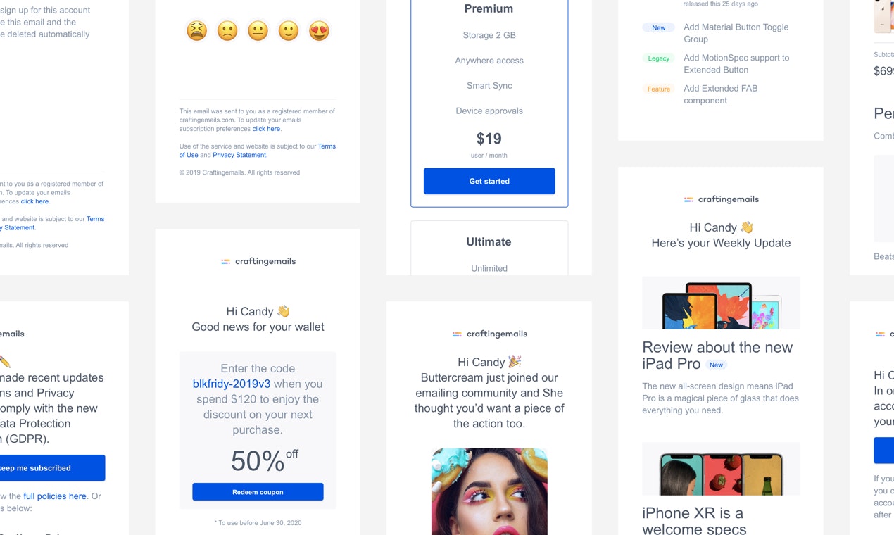 CE - Transactional emails design system Makers | Product Hunt