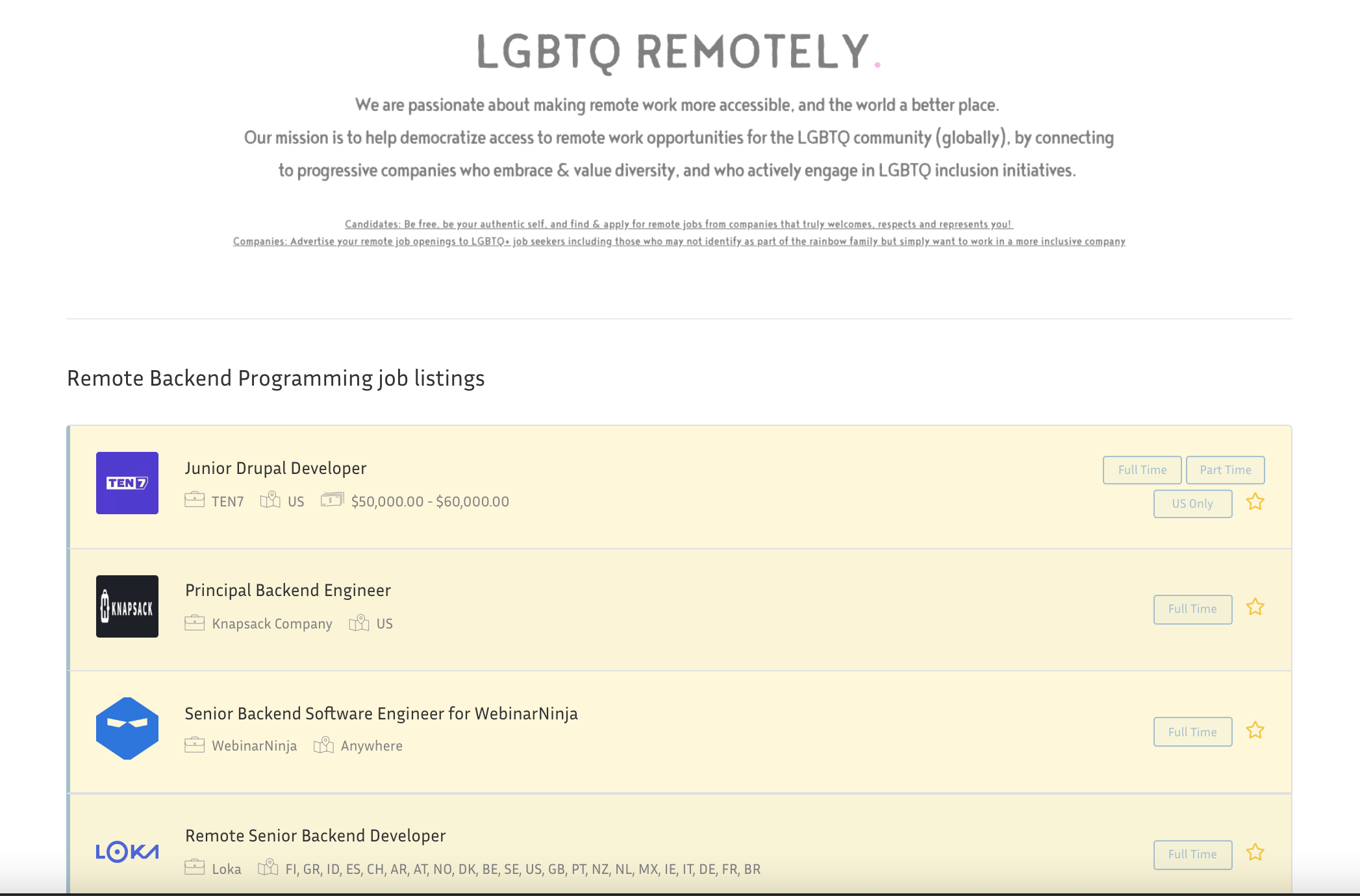 LGBTQ Remotely: A job board for remote work for the LGBTQ community ...