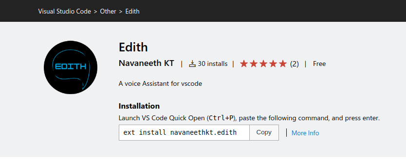 Edith: An open-source voice assistant for vscode | Product Hunt