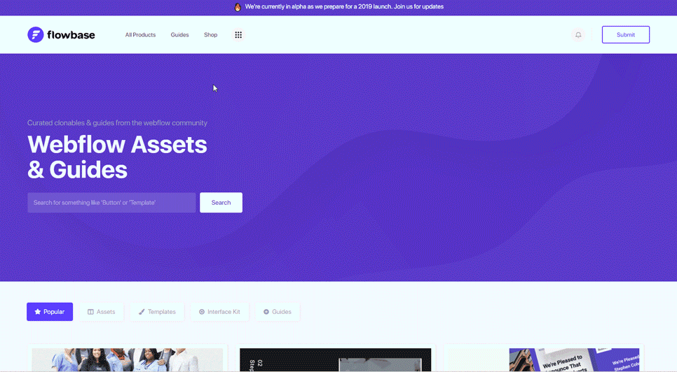 Flowbase: Curated Webflow assets, templates & guides | Product Hunt