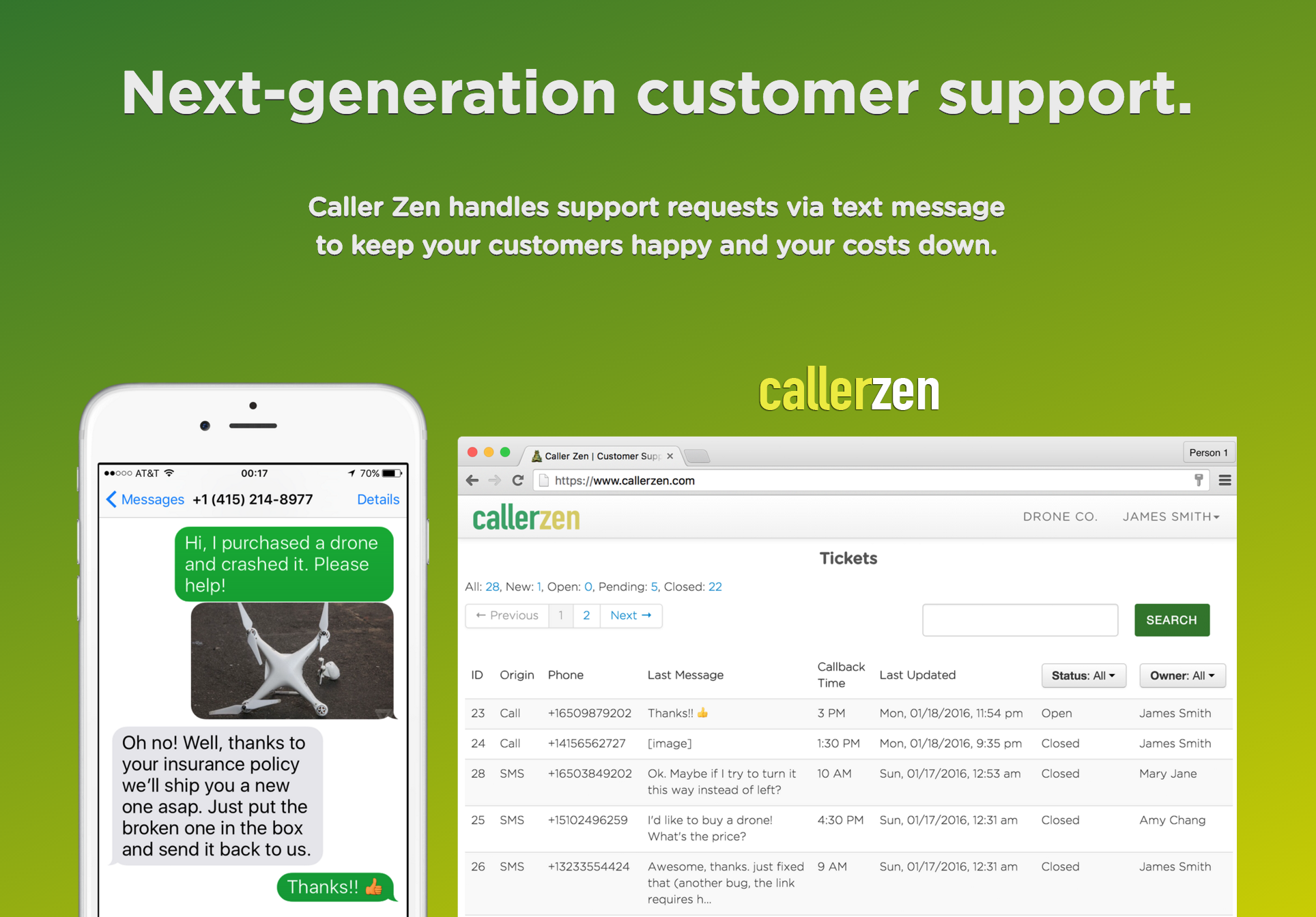 Caller Zen: Customer support for inbound SMS and phone calls | Product Hunt
