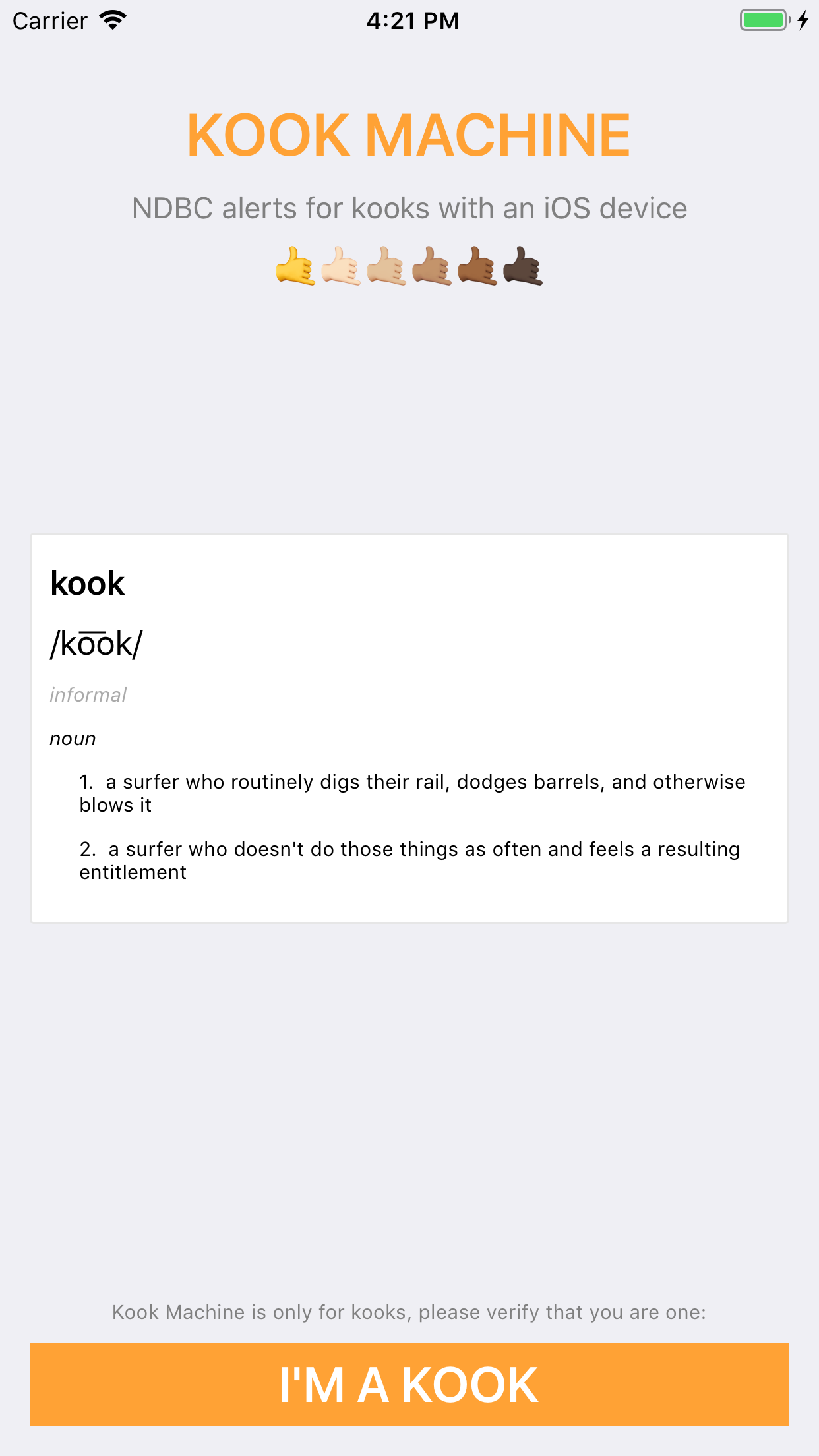 Kook Machine: NDBC alerts for kooks with an iOS device | Product Hunt