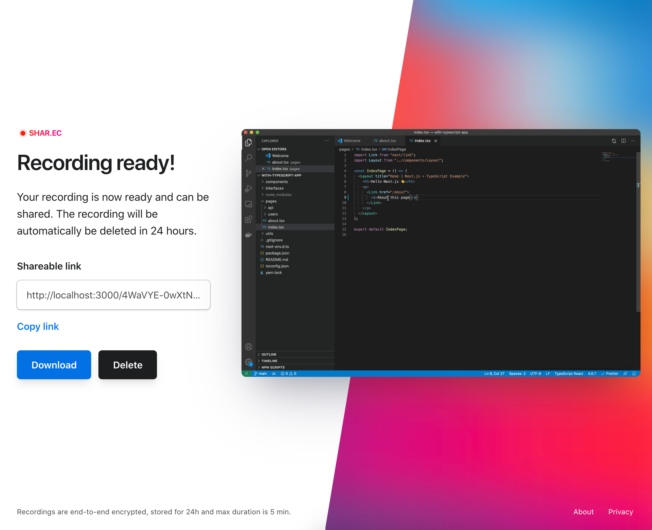 Shar.ec - Share end-to-end encrypted screen recordings | Product Hunt