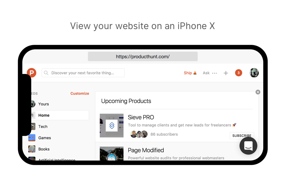 iPhone X Web-Viewer: View your website on an iPhone X | Product Hunt