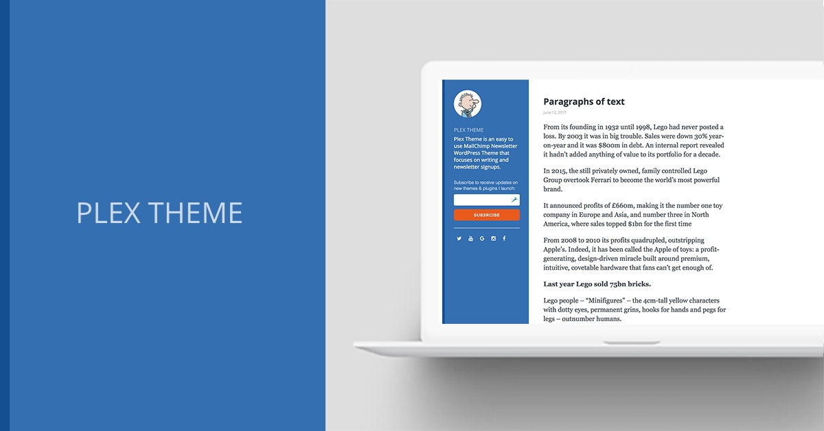 Plex Theme: A WP Theme focused on writing and newsletter subscriptions ...
