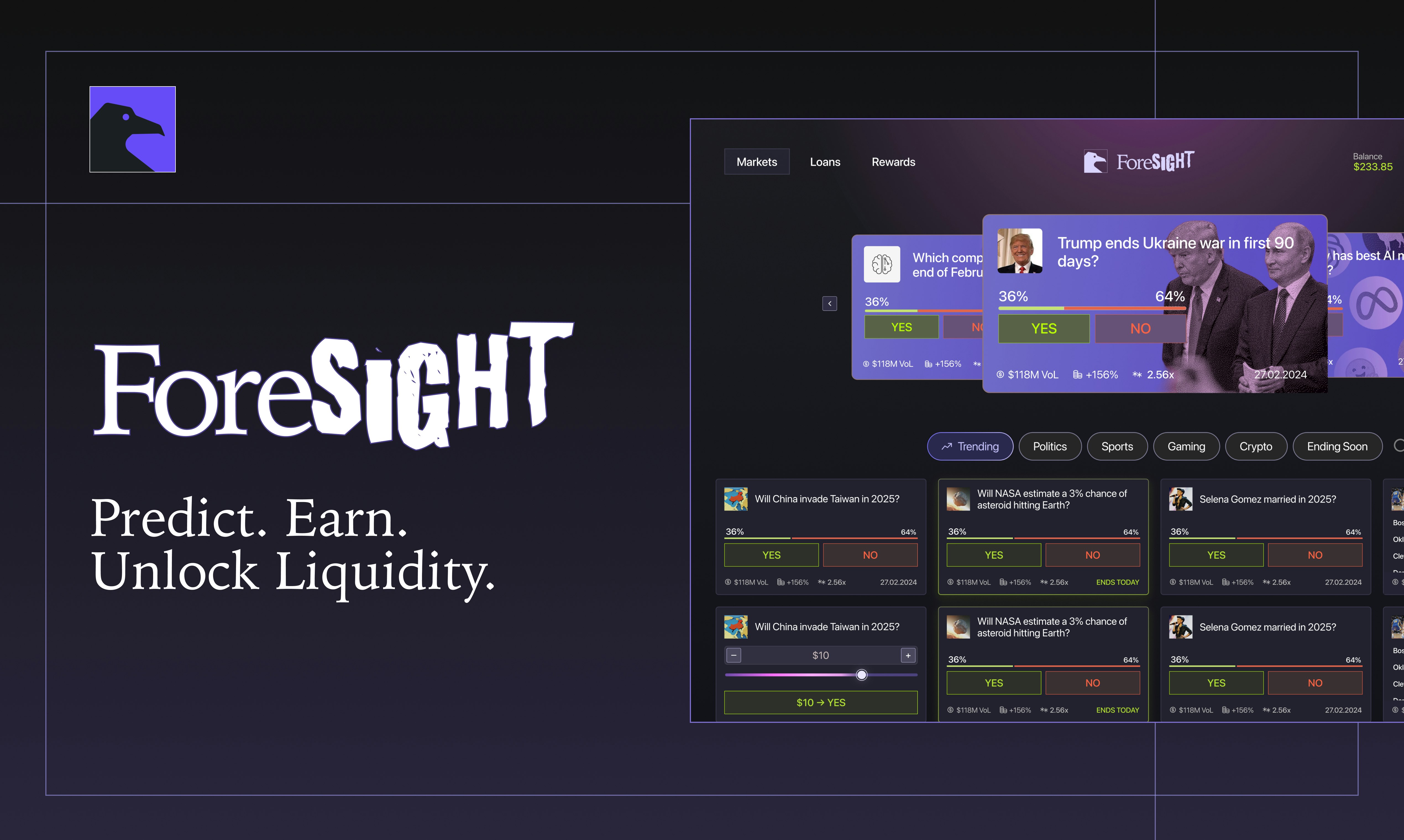 Foresight: Prediction markets with instant rewards & unlocked liquidity | Product Hunt