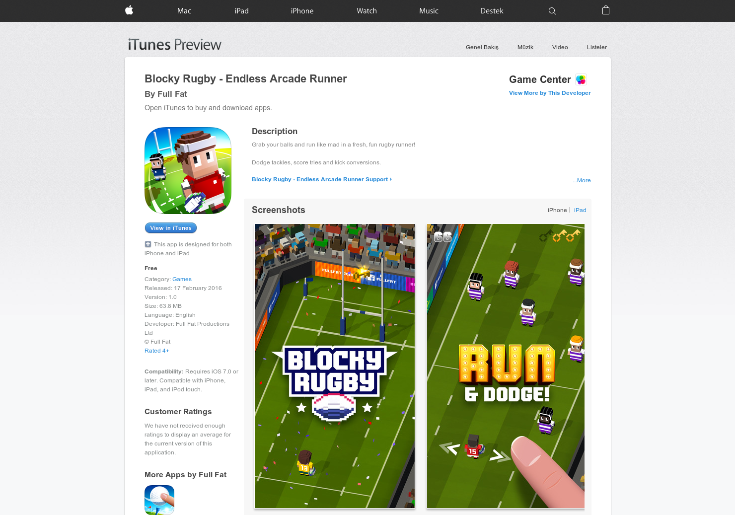 Blocky Rugby - Endless Arcade - Product Information, Latest Updates ...