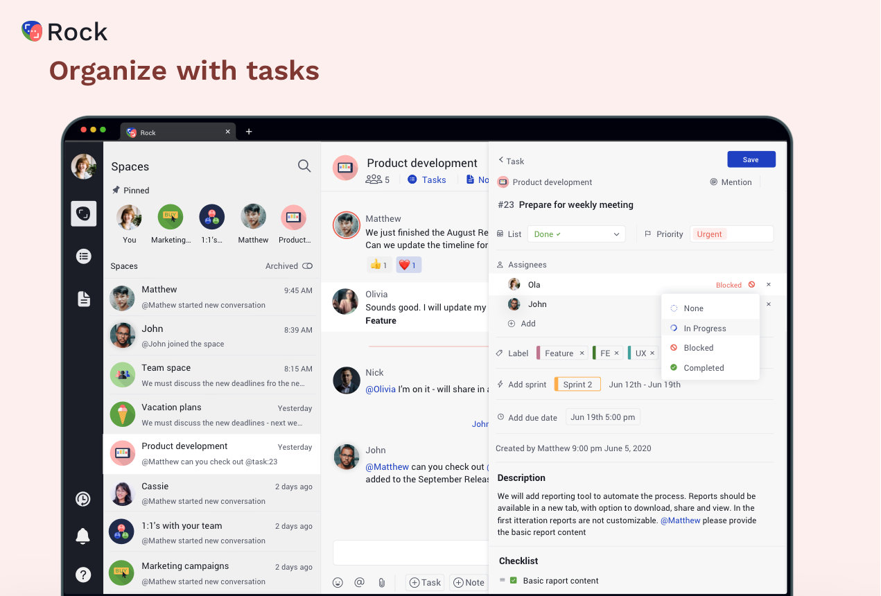 Rock - Stop slacking, start rocking | Product Hunt