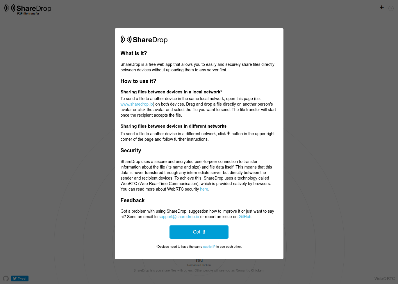 ShareDrop: Local P2P file transfer | Product Hunt