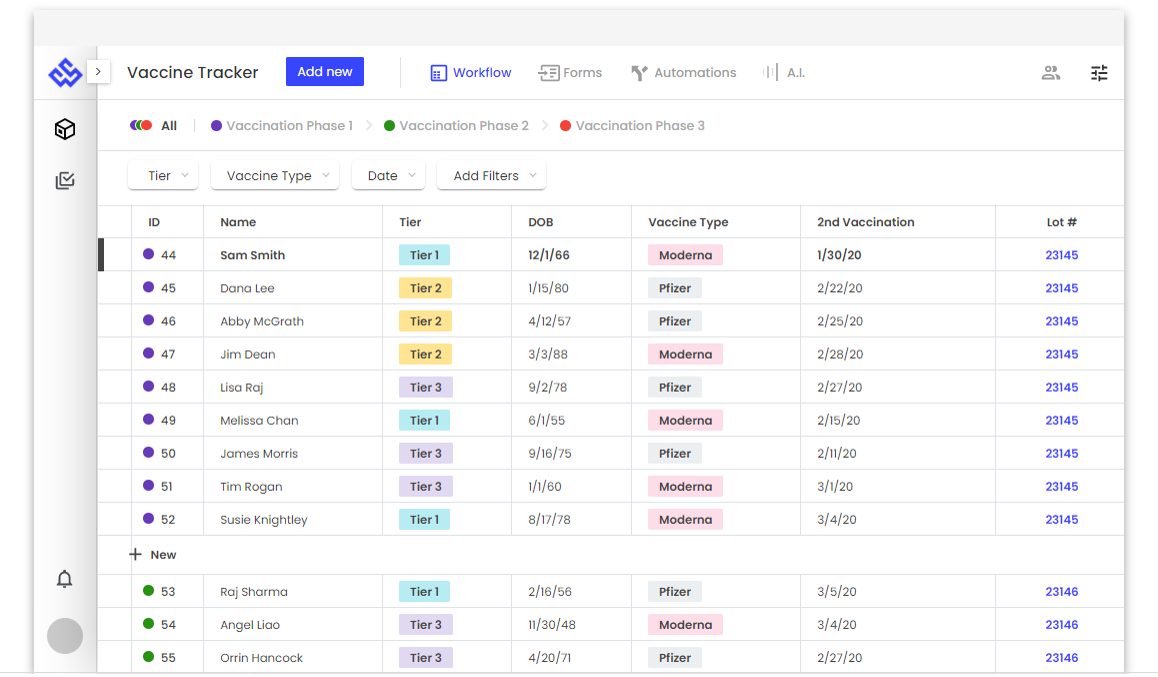 hims.ai no-code COVID Vaccine tracking Makers | Product Hunt